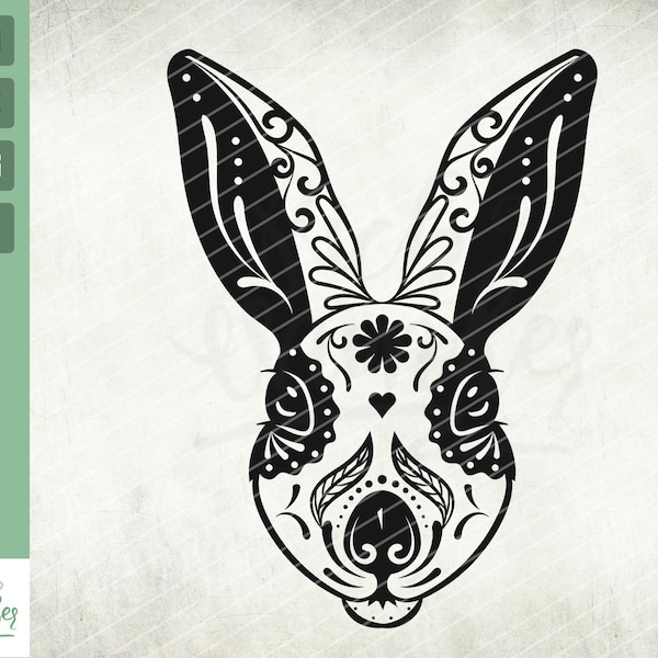 Day of the Dead Rabbit Art - Etsy