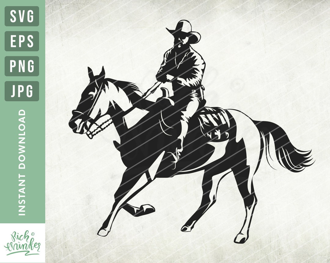 Cowboy Svg, Western Cowboy Riding Horse SVG, Rodeo Cowboy Svg ...