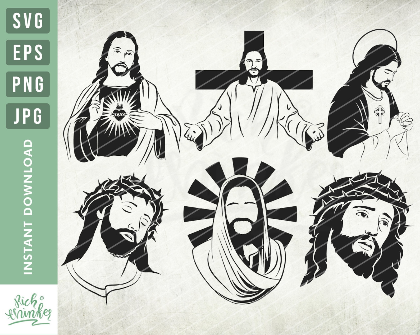 Jesus Christ Bundle Svg Jesus Svg Christian Svg Catholic | Etsy