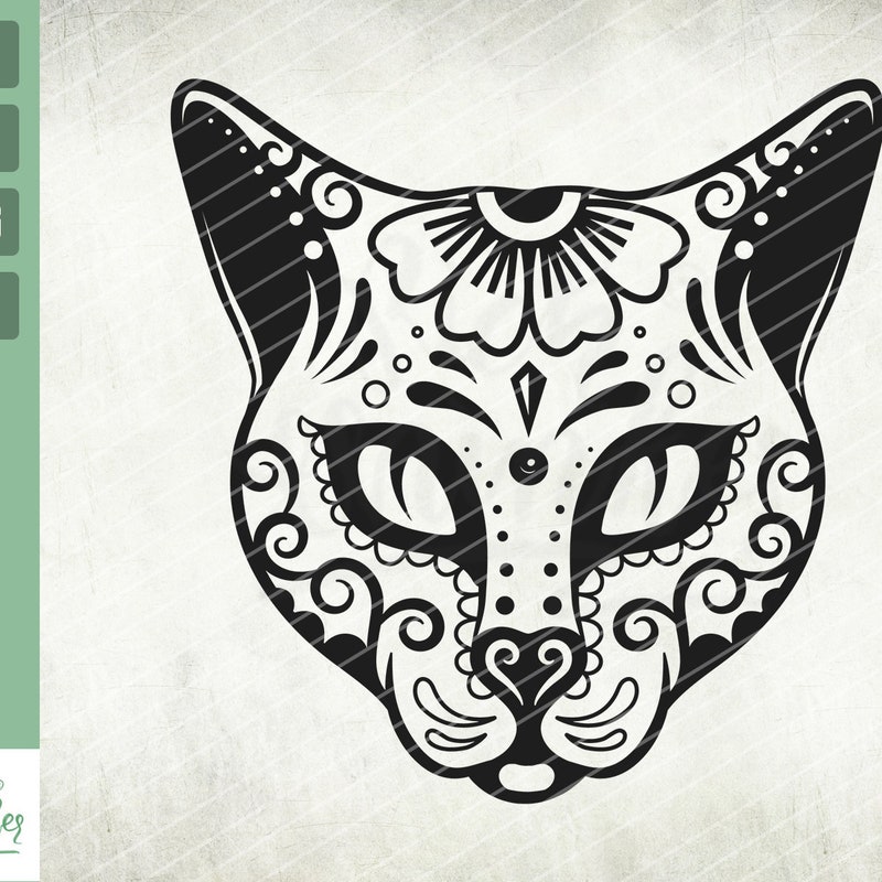 Sugar Skull Cat - Etsy