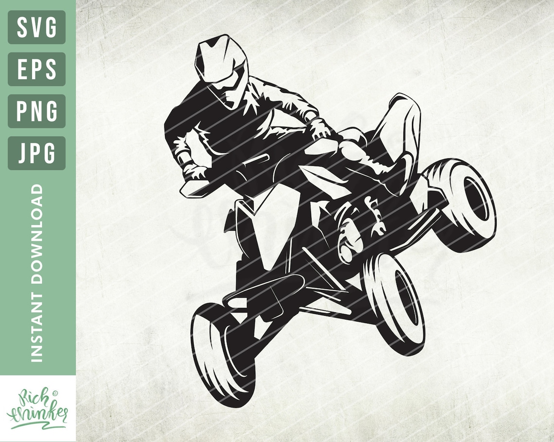 4 Wheeler Svg, Atv Svg, Atv Rider Svg, off Road Svg, Dirt Bike Svg, US ...
