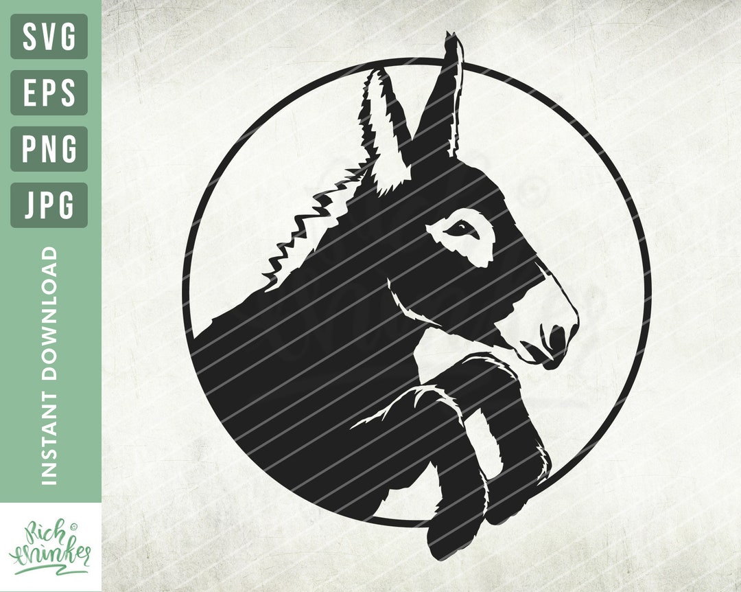 Donkey Face Svg, Donkey Svg Files for Cricut, Farm Animal Svg, Funny ...