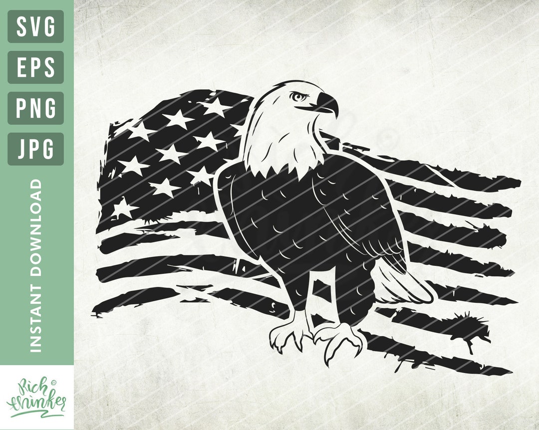 US Distress Flag Eagle Svg, Flying Eagle Svg, Eagle Svg, Patriotic ...