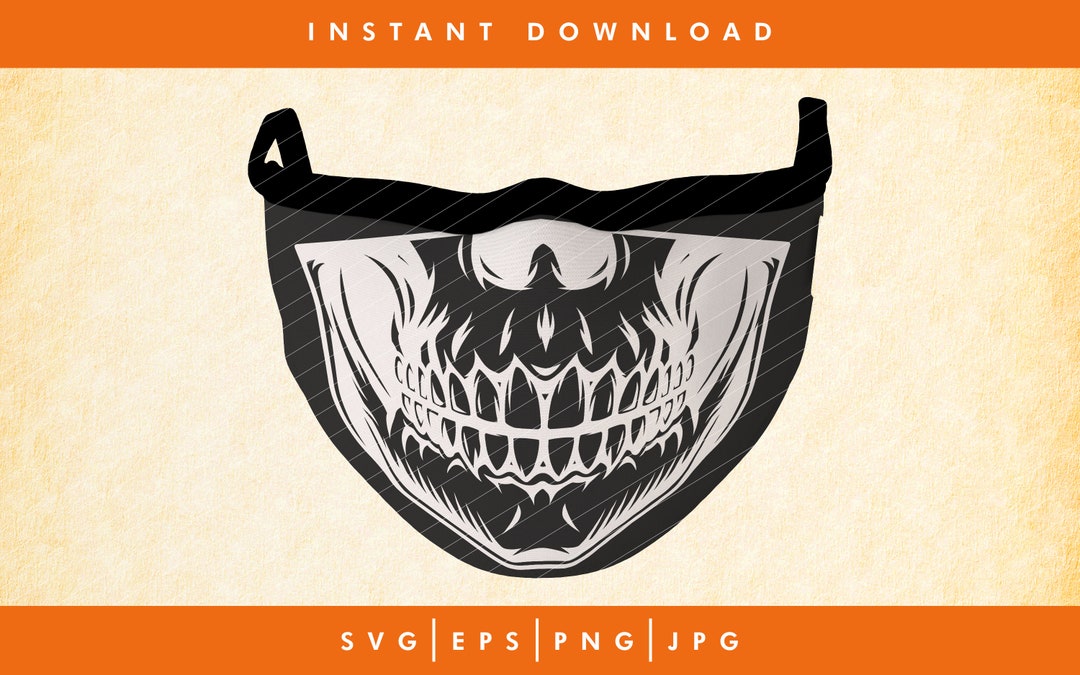 Skull Face Mask Svg, Skull Svg, Skeleton Mask, Skull Svg, Funny Face ...