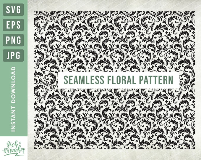 Seamless Floral Pattern SVG Ai - Etsy Canada