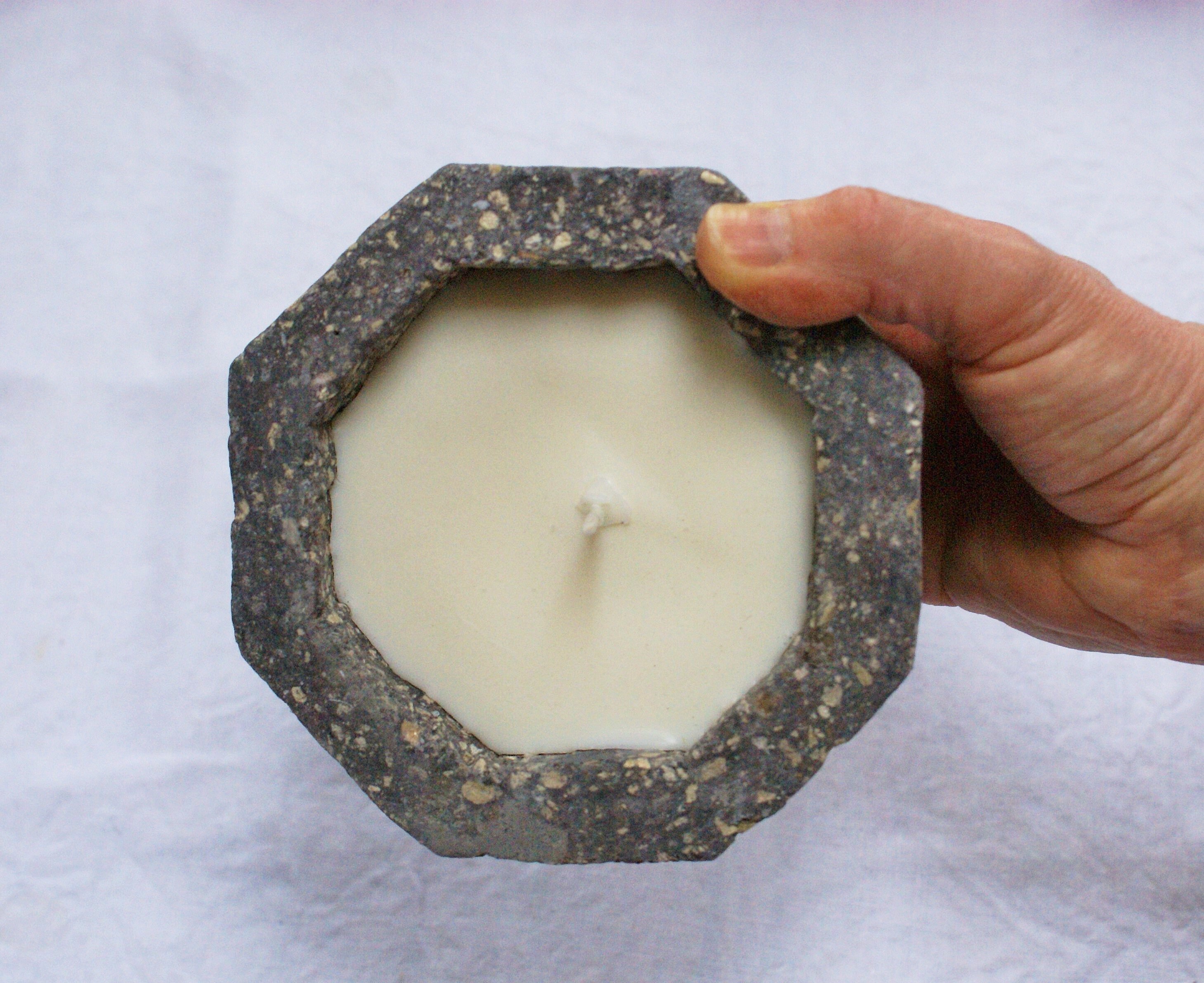 Soy Container Candle in Eco-stone Octagon Pot - Etsy