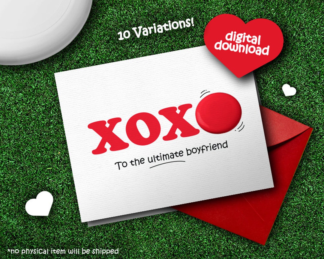 Ultimate Frisbee Valentine's Card for Ultimate Frisbee Player Boyfriend ...