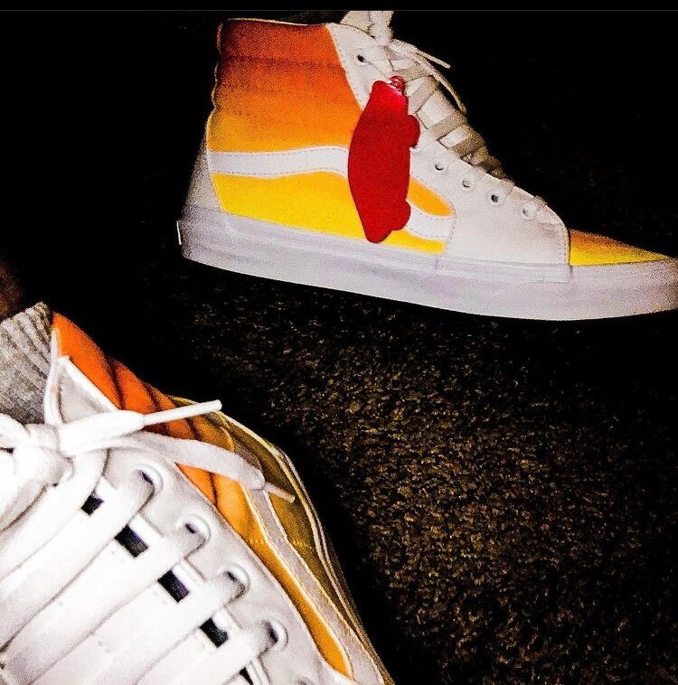 Custom Van SK8 High Gradient - Custom Color - Hand Painted Vans ...