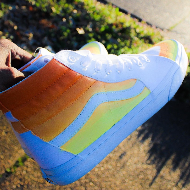 Custom Van SK8 High Gradient - Custom Color - Hand Painted Vans ...