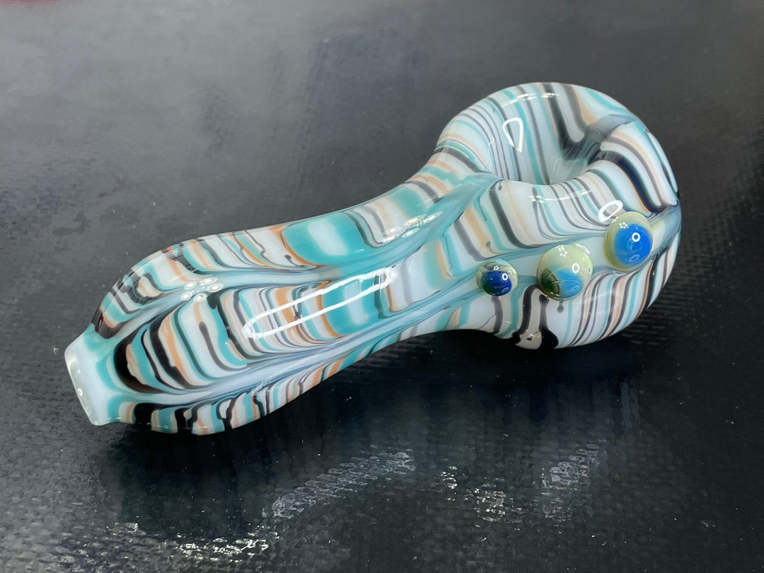 4.5 Wrap and Rake Glass Pipe, Heady Hand Blown Glass Pipe - Etsy