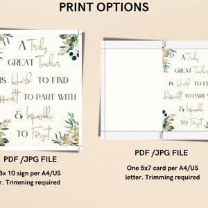 Teacher End of Year or Retirement Gift Printable School - Etsy
