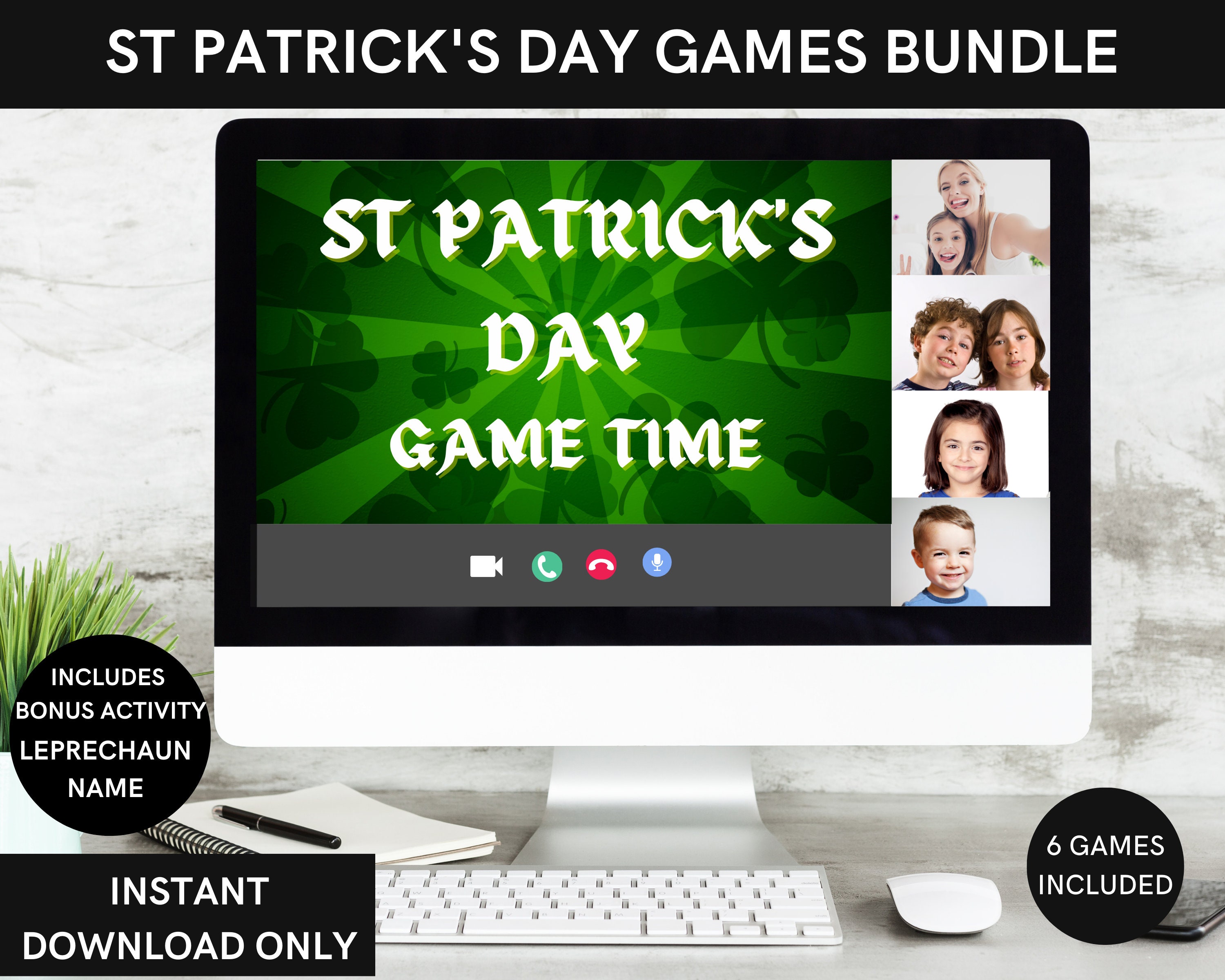 Virtual St Patrick's Day Games Bundle for an Online or | Etsy