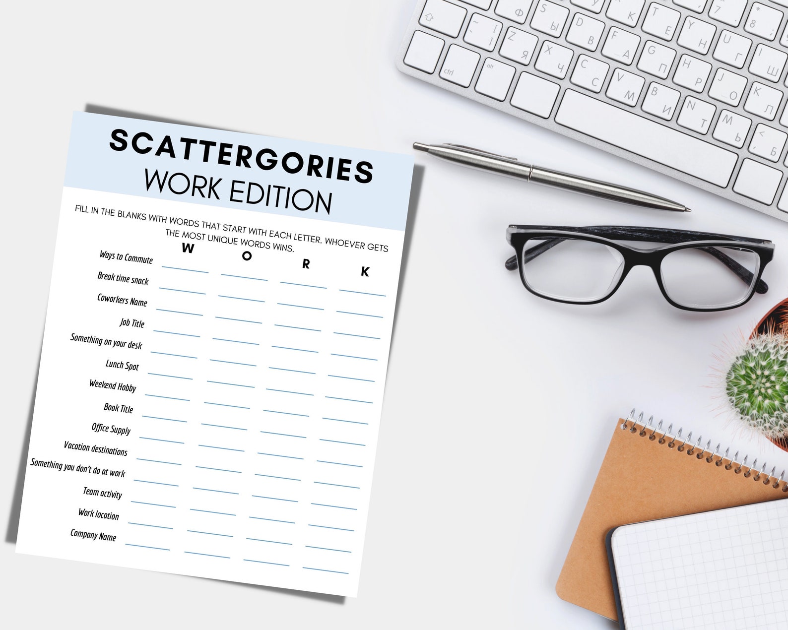 Scattergories Game for Office/ Work Party Fun Team Building - Etsy Canada