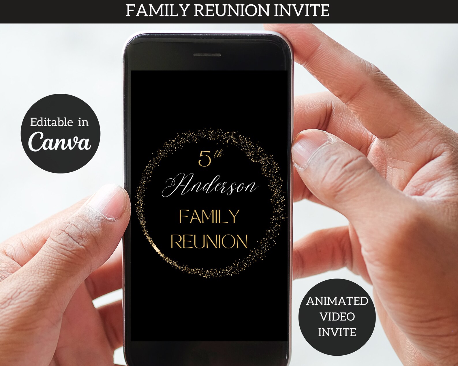 Editable Family Reunion Animated Party Digital Invite Use - Etsy