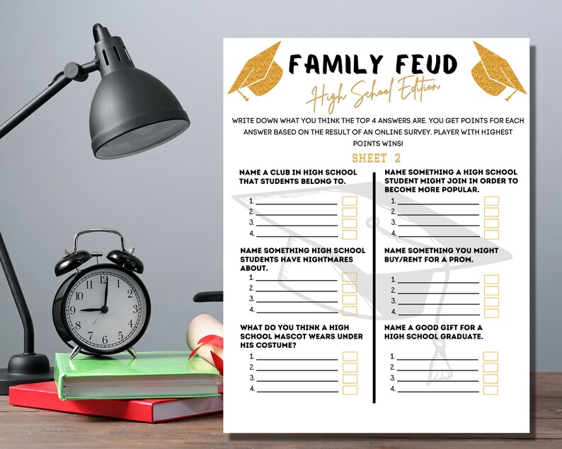 Family Feud Game for High School Graduation or Promotion Party - Etsy