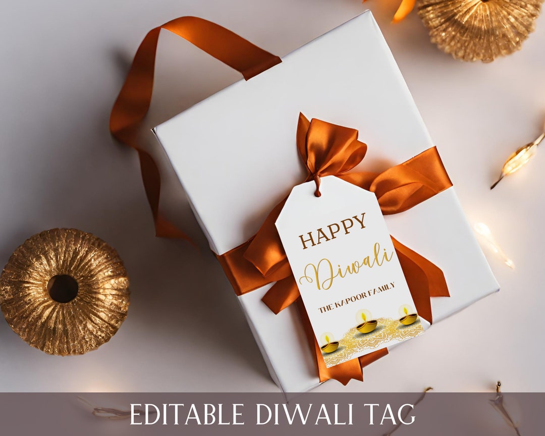 Editable Happy Diwali Gift Tag for a Desi Indian Holiday - Etsy