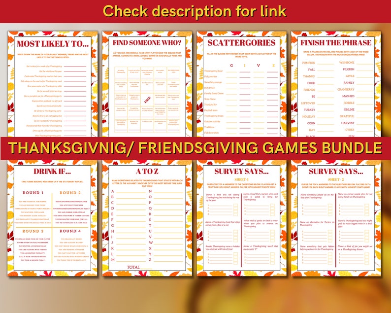 Thanksgiving/ Friendsgiving Most Likely To... Game Printable - Play ...