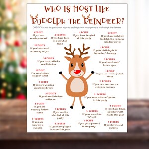 Who is Most Like Rudolph the Reindeer Game for Kids, Teens & Adults ...