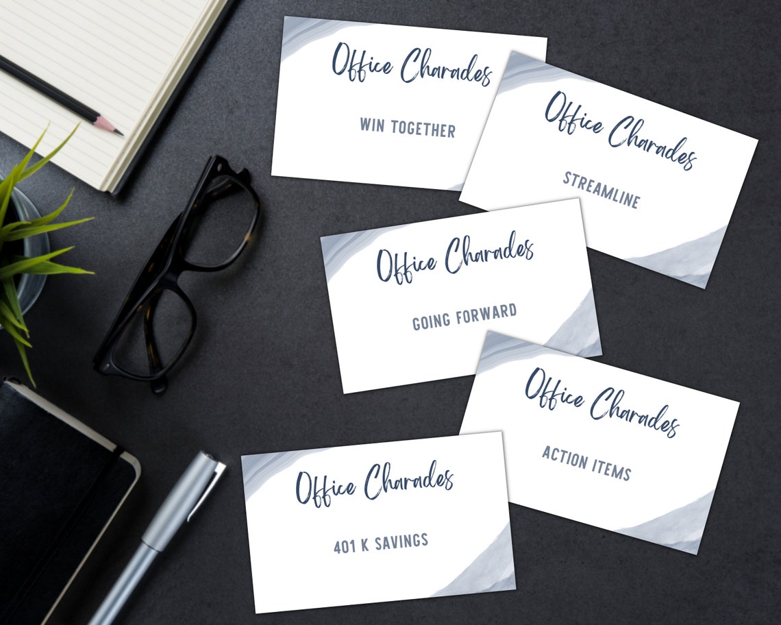 Office Charades Game Cards for Fun Work Team or Retirement | Etsy