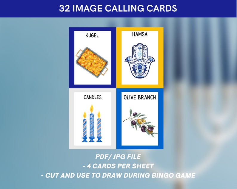 Hanukkah/ Chanukah Bingo Game for a Fun Activity With Kids - Etsy