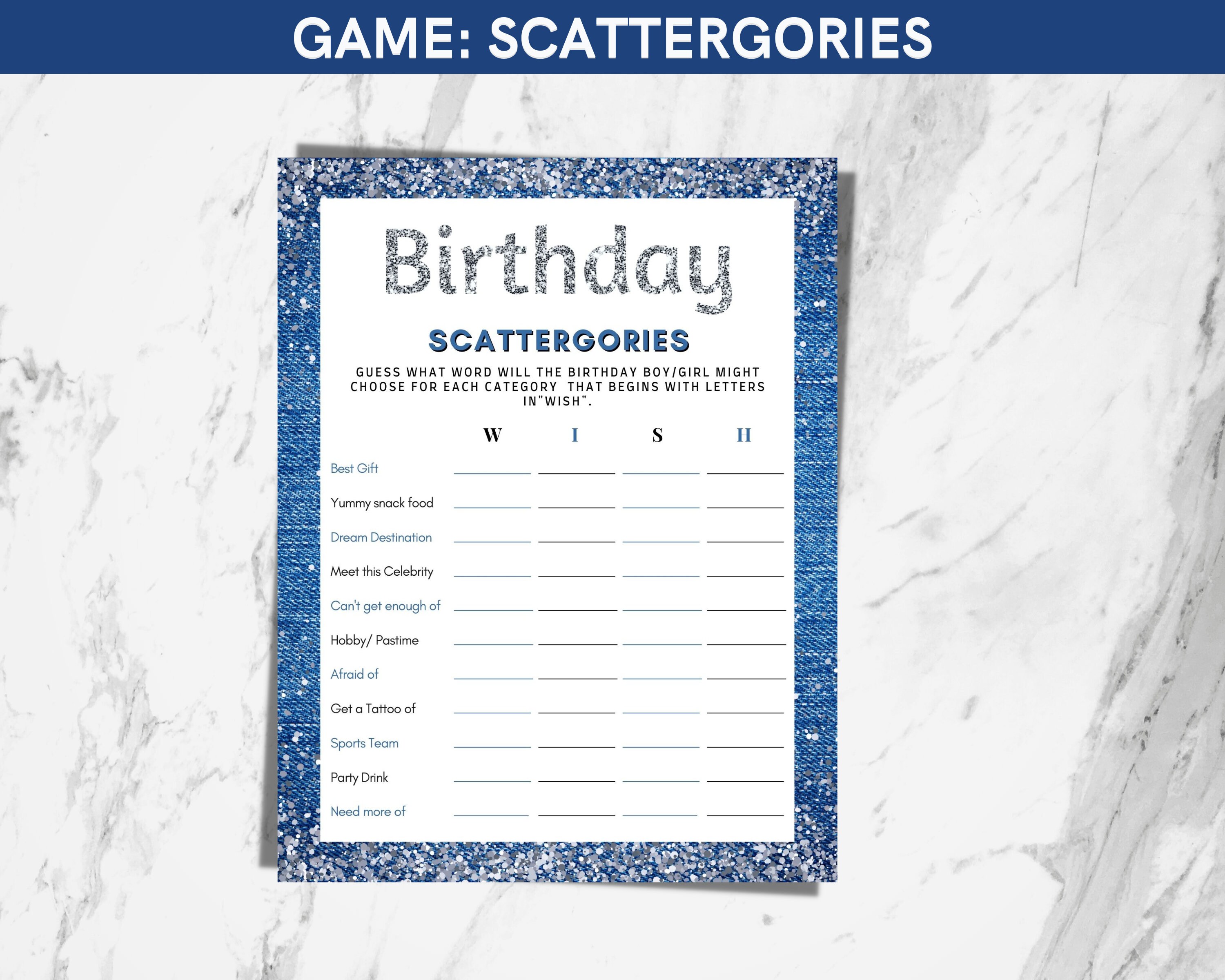 Denim and Diamonds Birthday Party Games Milestone 21st - Etsy