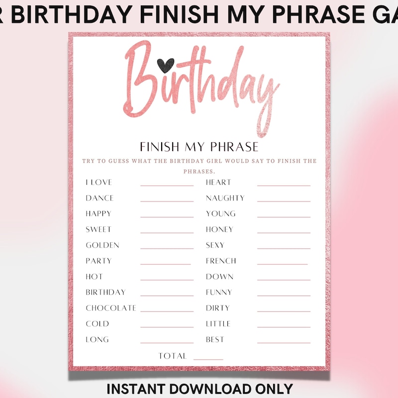 Finish the Phrase - Etsy