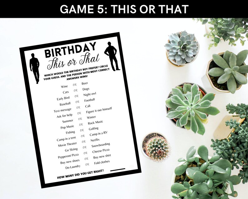 Adult Birthday Party Games Bundle With 6 Fun Games For Him Etsy