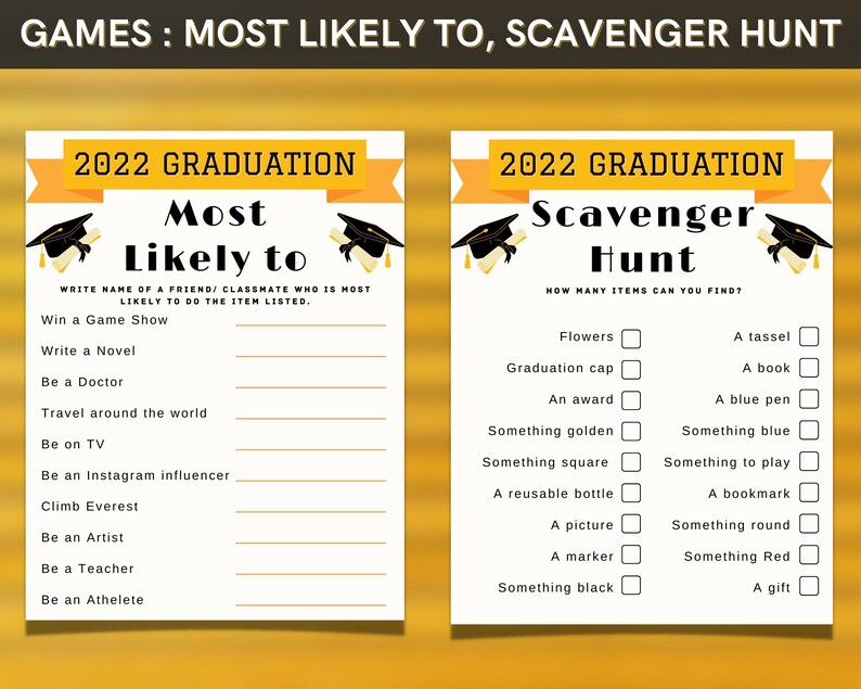 Graduation Games Printable for Fun Party Activity to Celebrate - Etsy