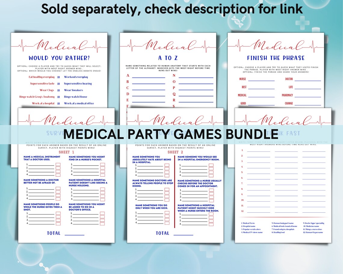 Medical Would You Rather Game for Nurse/ Doctor Party Activity - Etsy