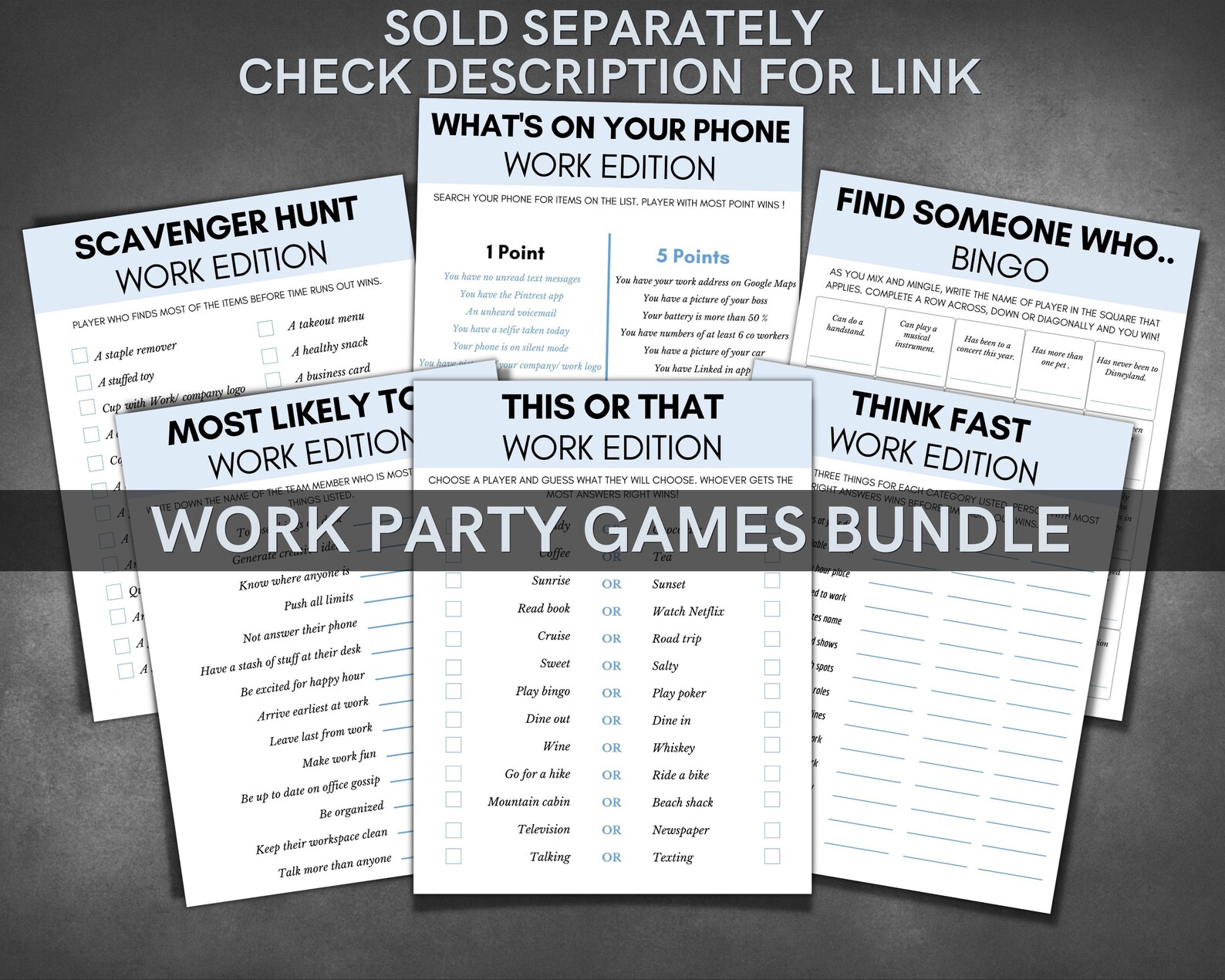 Think Fast Game for Work/ Office Team/ Retirement Party - Etsy