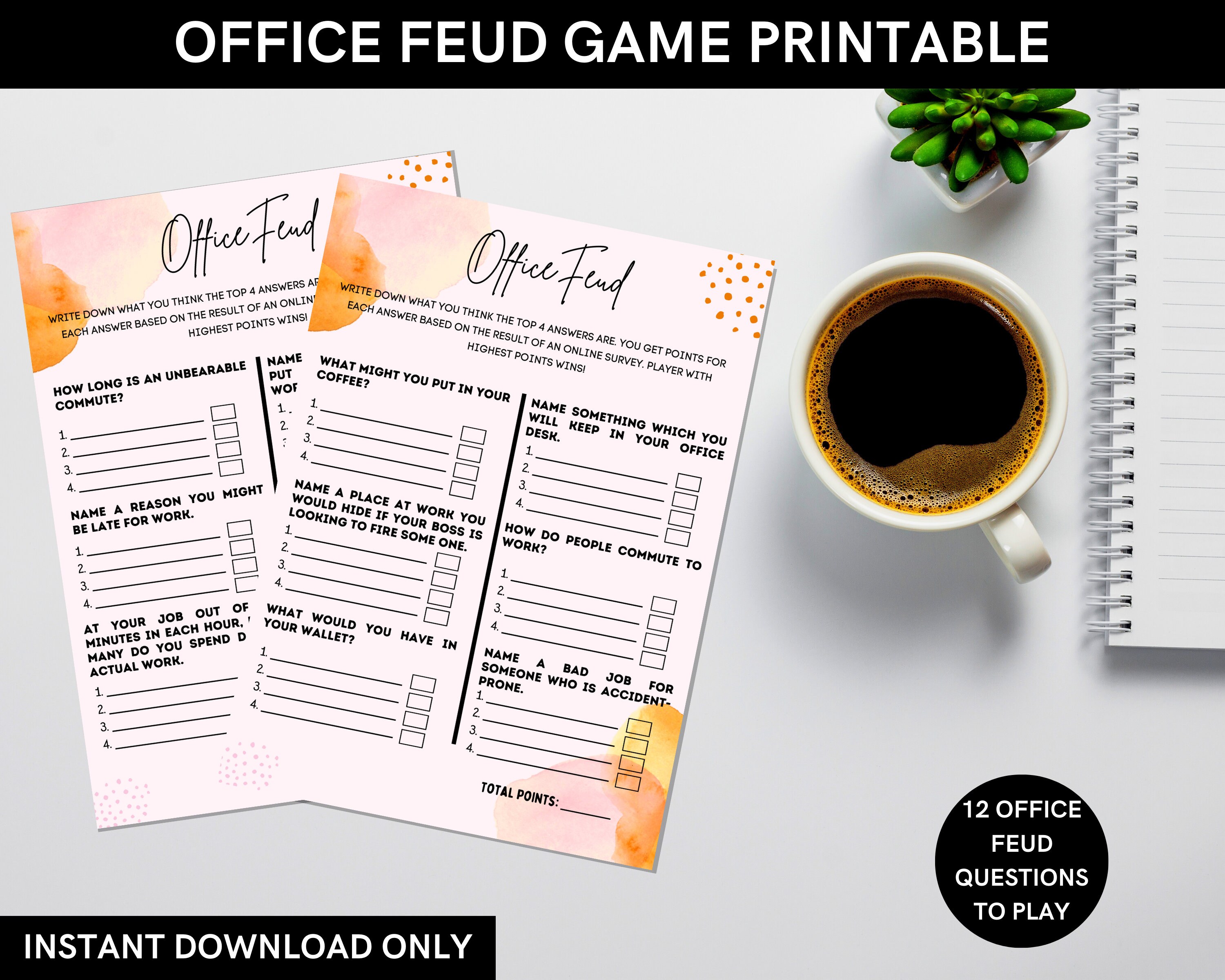 Office Feud Game for Fun Work Team or Retirement Party | Etsy