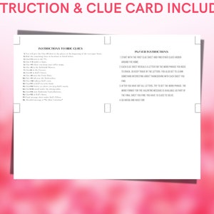 Valentine Kid's Scavenger Hunt Game for a Fun Activity at Home 15 Clues ...