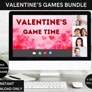 Virtual Valentines Games Bundle for an Online or Zoom Party for Kids ...