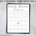 Family Reunion Find Someone Who Game for Fun Activity use for Family ...