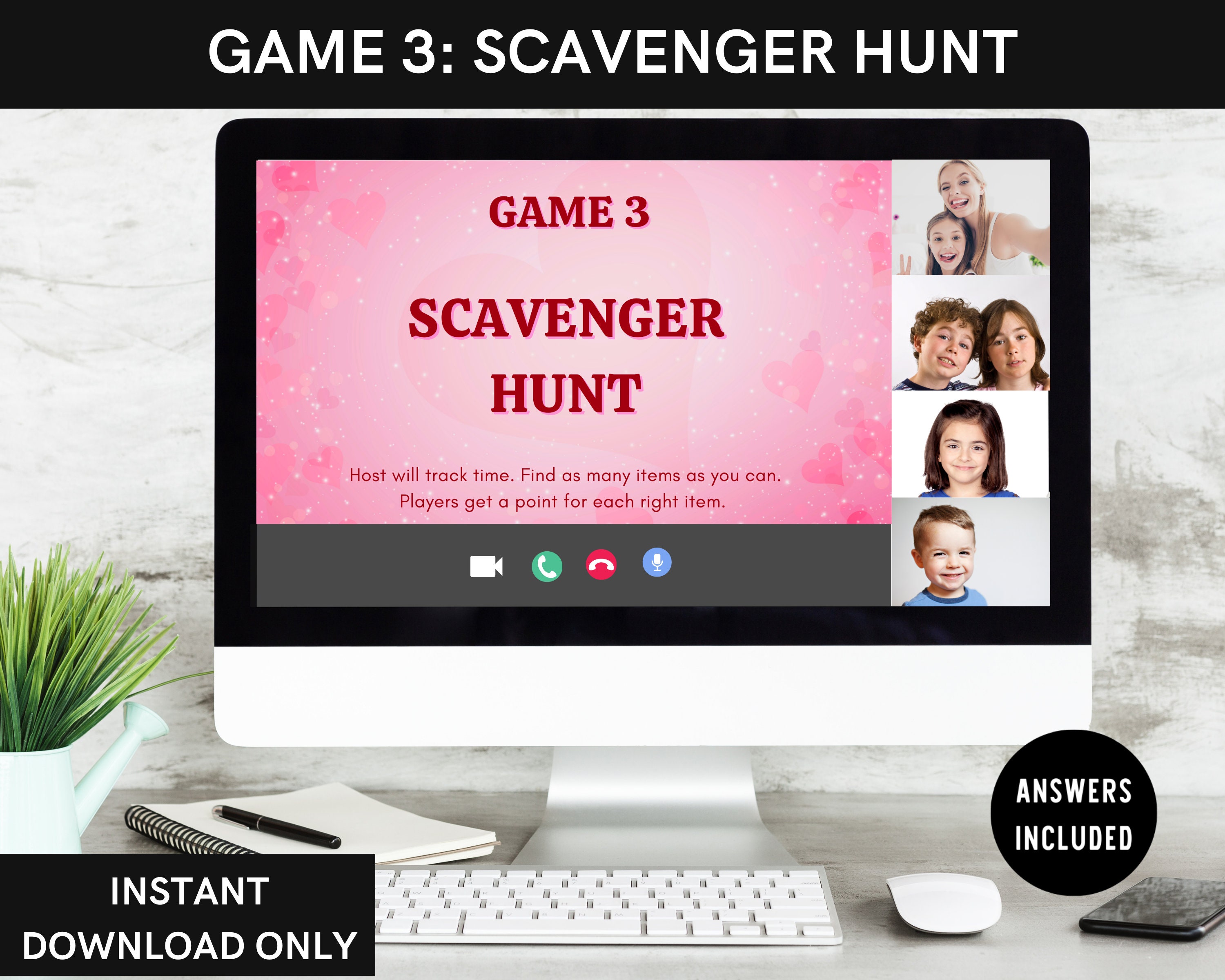 Virtual Valentines Games Bundle for an Online or Zoom Party | Etsy