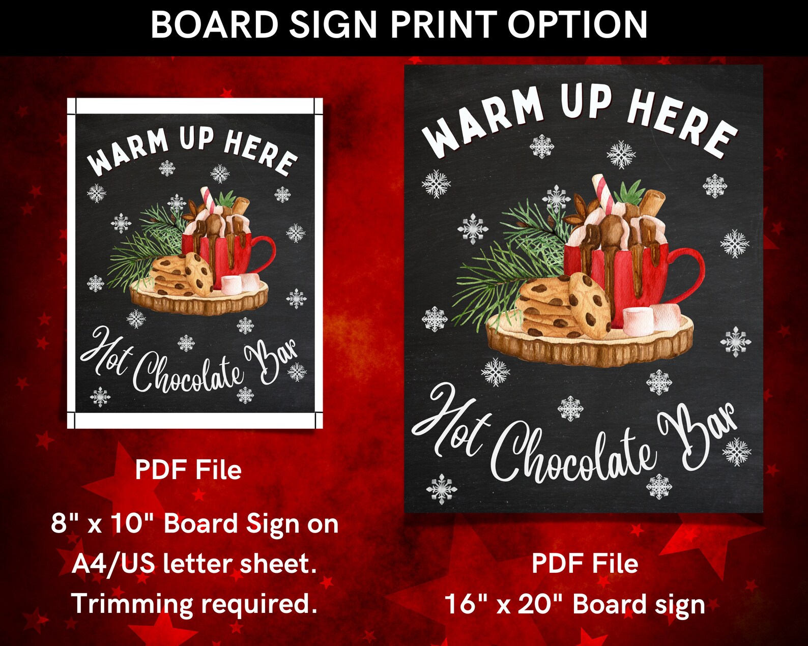 Hot Chocolate Bar Signs for a Holiday /christmas Party - DIY Hot ...