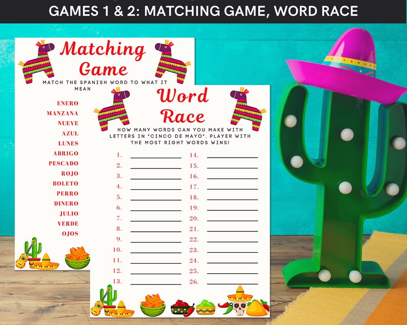 Cinco De Mayo Games Printable Bundle for Fun Activity With - Etsy
