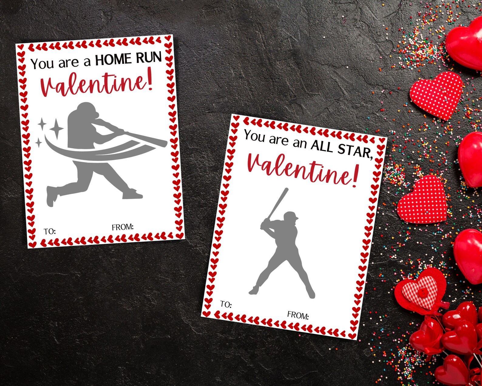 Baseball Valentine's Day Cards for Kids- Use for Classroom or Friends ...