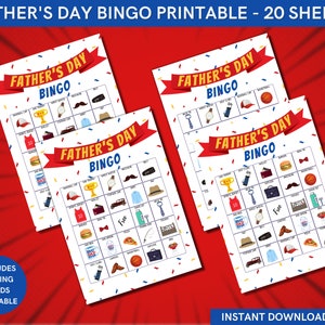 Father's Day Party Bingo Game Printable for Fun Activity - Etsy