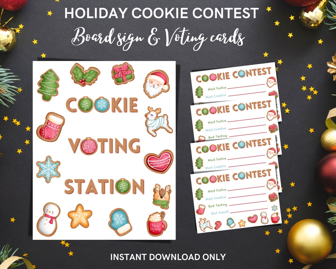 Cookie Swap or Exchange Contest Voting Cards & Board Sign for Fun ...