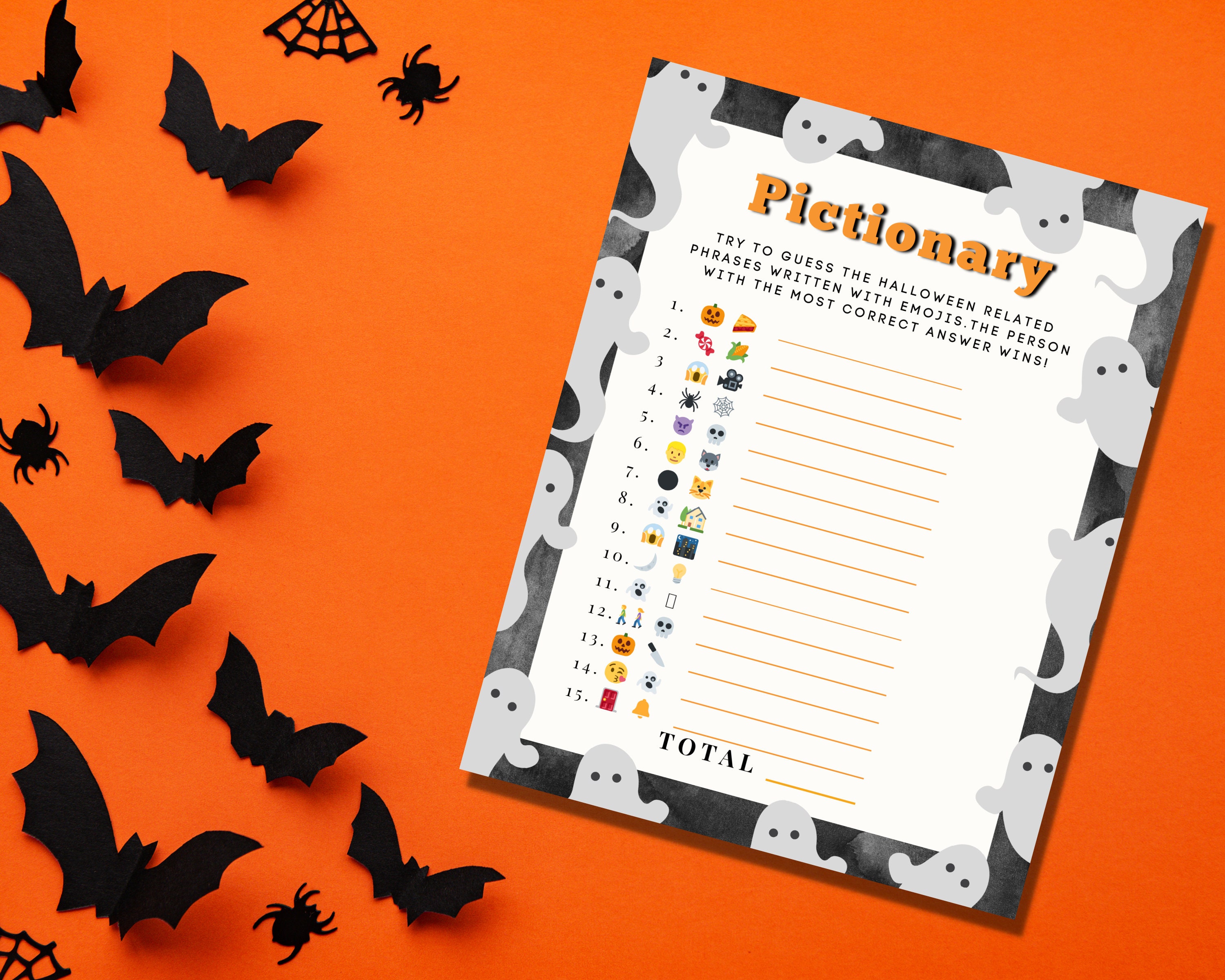 Halloween Pictionary Game for Kids Teen or Adults Guess - Etsy