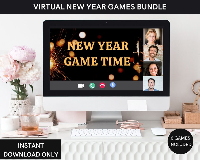 Virtual New Year Games Bundle for an Online Party With Family | Etsy