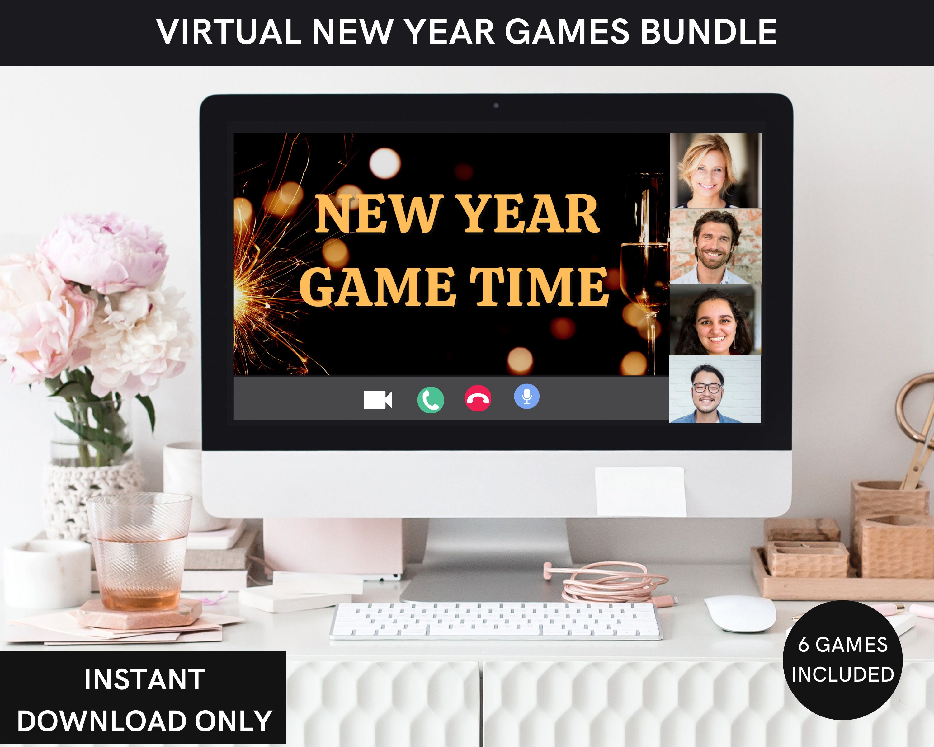 Virtual New Year Games Bundle for an Online Party With Family - Etsy