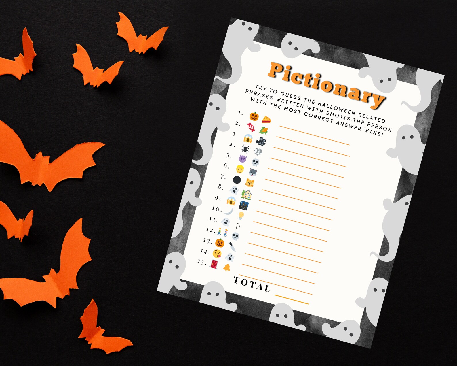 Halloween Pictionary Game for Kids Teen or Adults Guess - Etsy