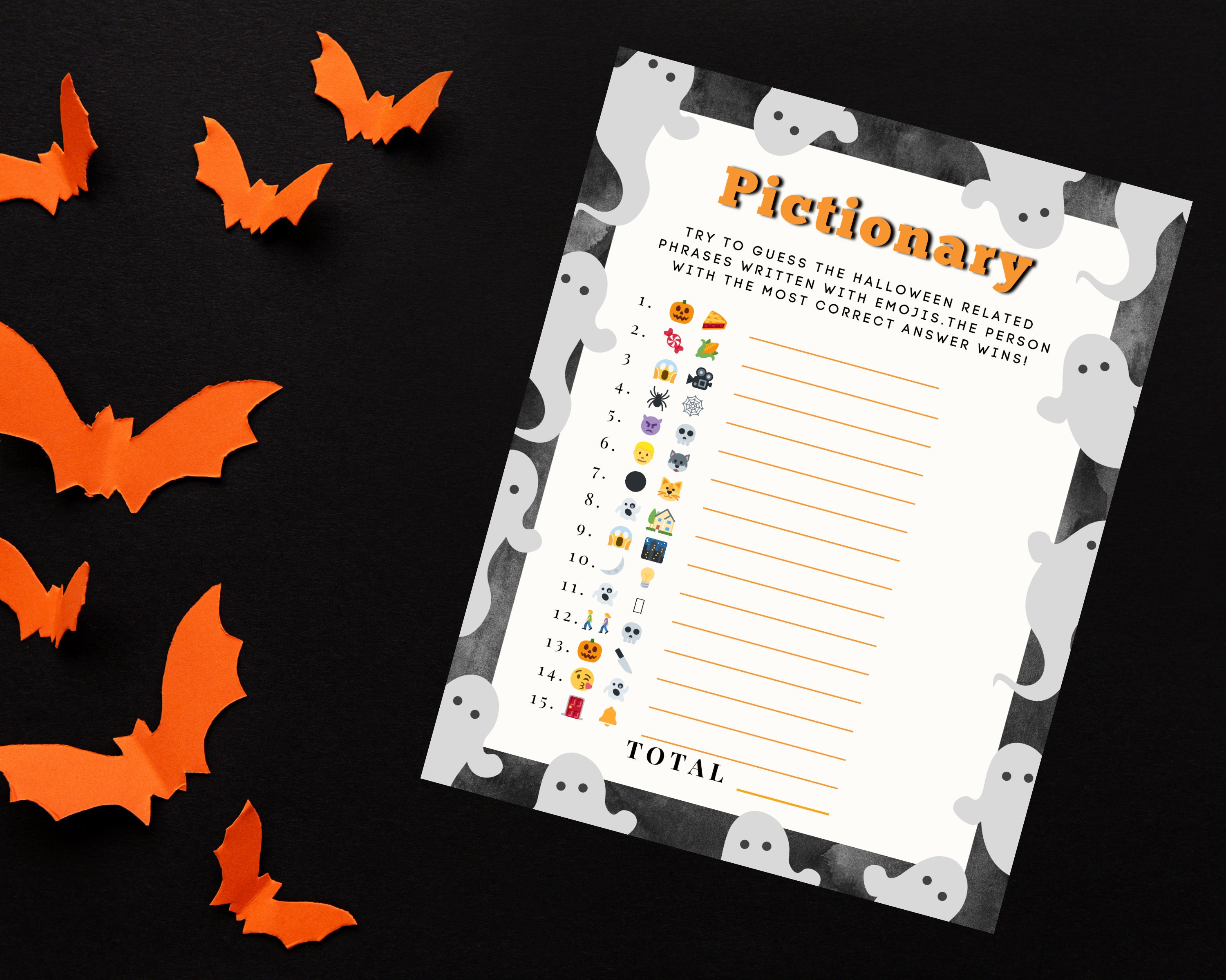 Halloween Pictionary Game for Kids Teen or Adults Guess - Etsy