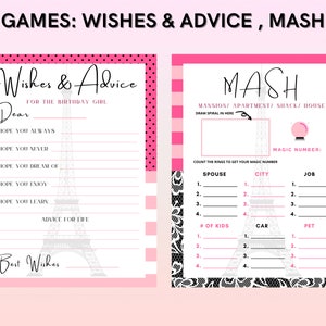 Parisian Birthday Party Games Bundle: 9 Fun Activities (instant ...