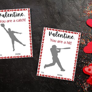 Baseball Valentine's Day Cards for Kids Use for Classroom or Friends ...