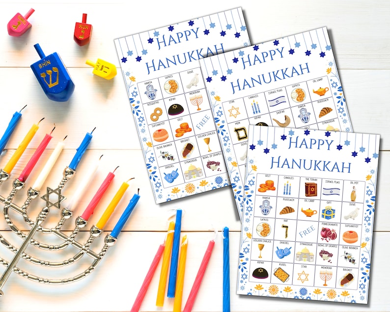 Hanukkah/ Chanukah Bingo Game for a Fun Activity With Kids - Etsy
