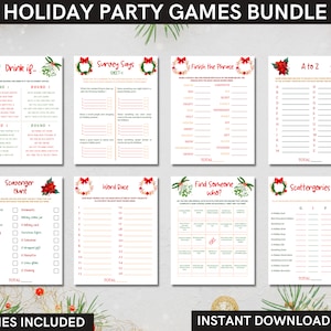 Fun Holiday Games Bundle for Christmas/ Holiday Party - Use for Party ...