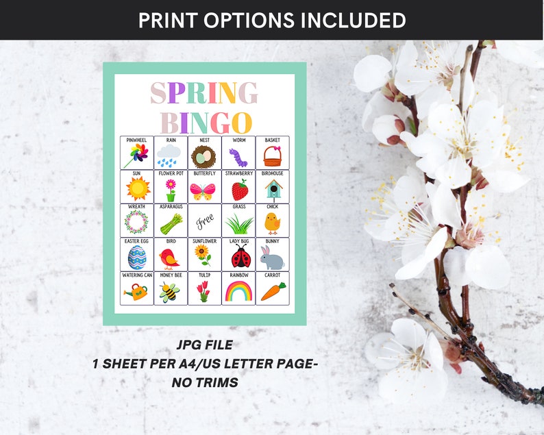 Printable Spring/easter Bingo Cards for a Fun Activity With | Etsy